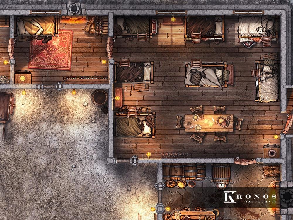 Mountain Outpost Base Battlemap: Thieves Hideout 40x30 Dnd Map (digital ...