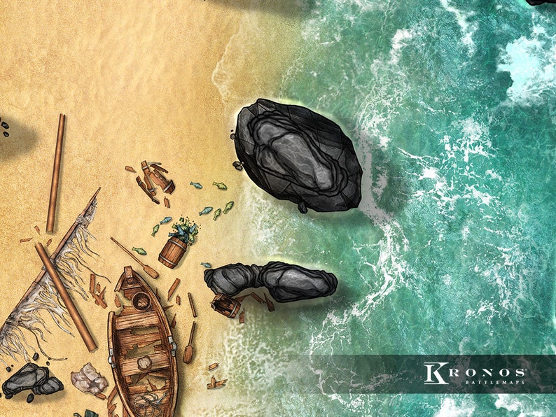 Shipwreck Battlemap, Dnd Battle Map, D&D, Dungeons and Dragons, 5e ...