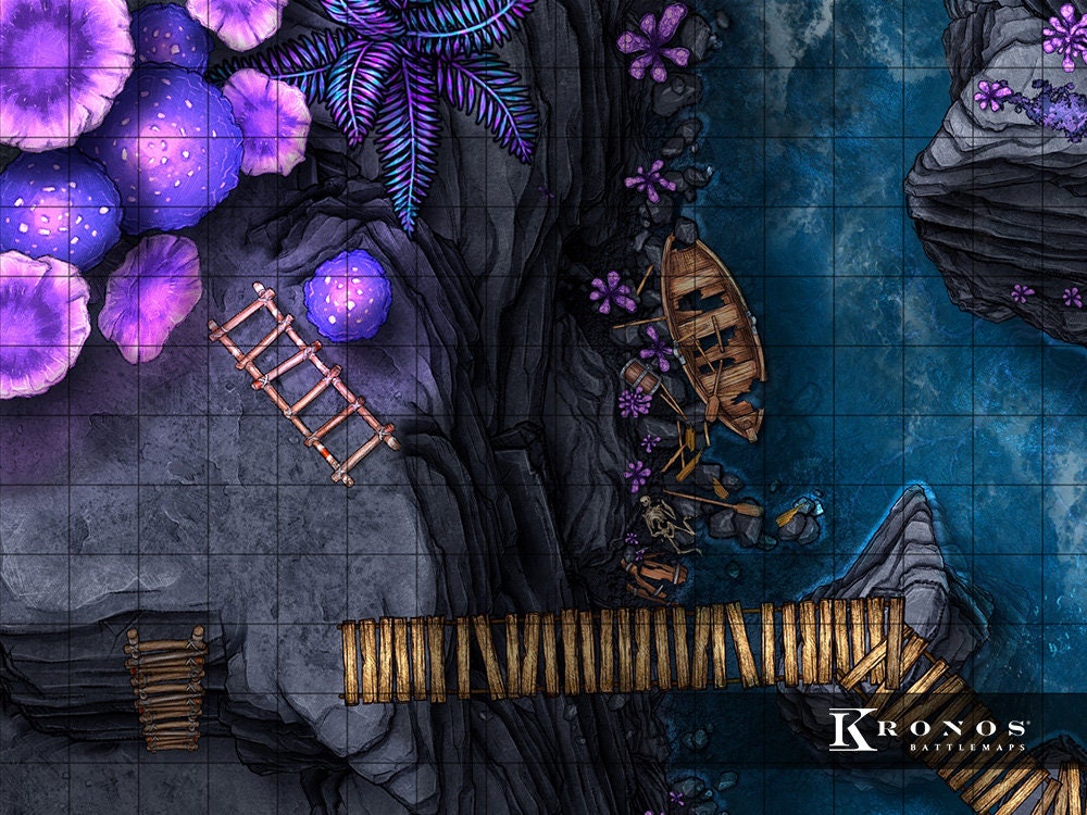 Underdark River Crossing Digital Battlemap, Dndbattle Map, D&D ...