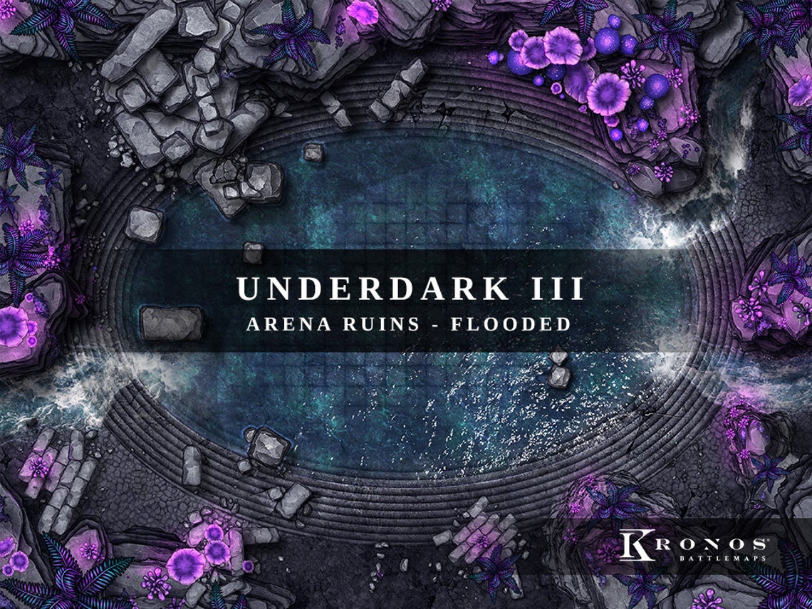 Underdark Arena Ruins Digital Battlemap, Dnd Battle Map, D&D, Dungeons ...