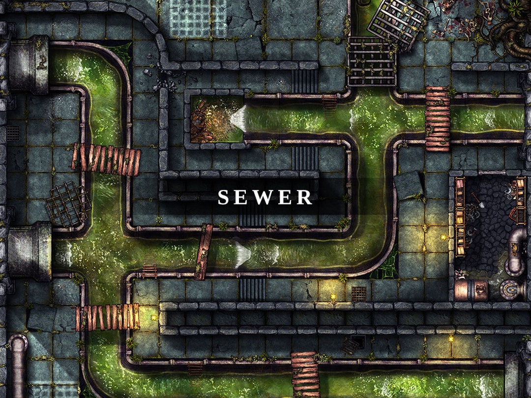 City Sewer Digital Battlemap Battlemap Dnd Battle Map D&D - Etsy