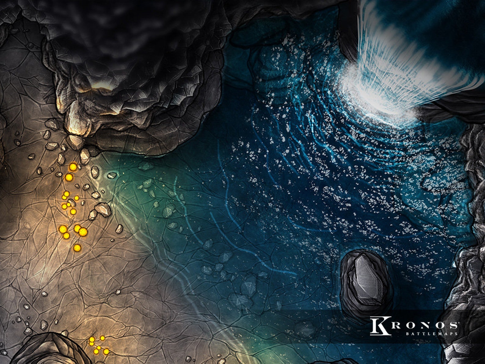 Golden Caves 4k Battlemap: 20x20 Dnd Digital Map (VTT) - Etsy