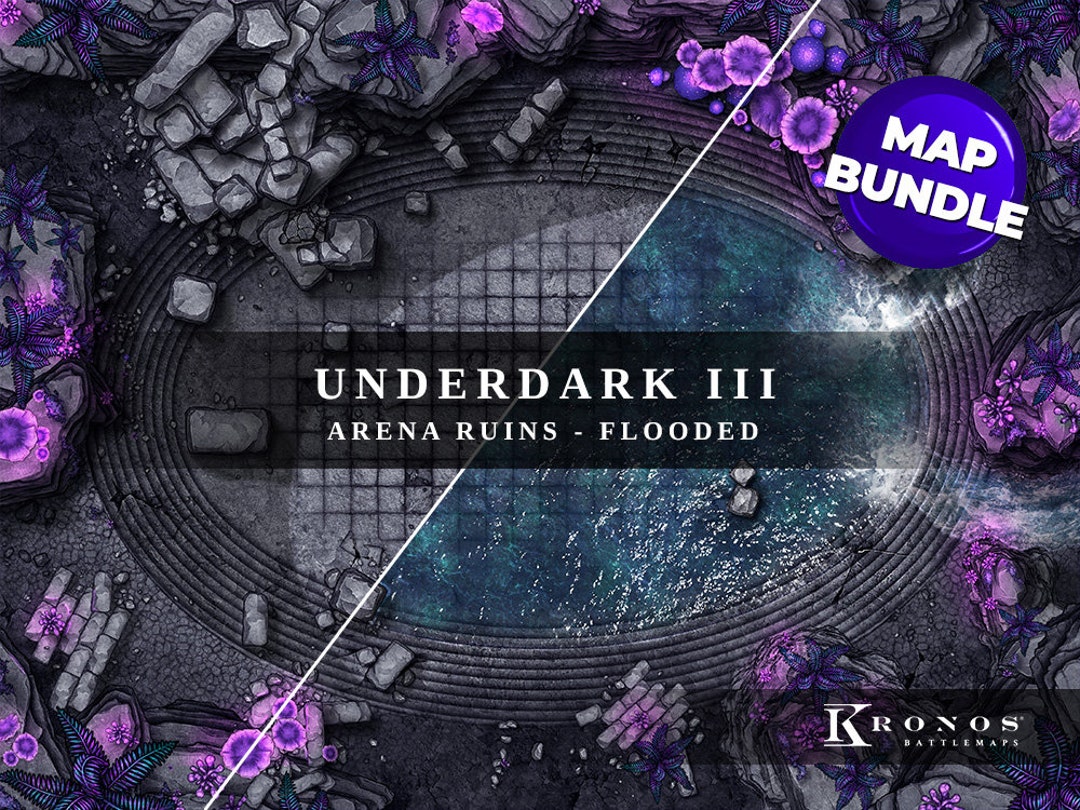 Underdark Arena Ruins Digital Battlemap, Dnd Battle Map, D&D, Dungeons and Dragons, 5e, Roll20 ...