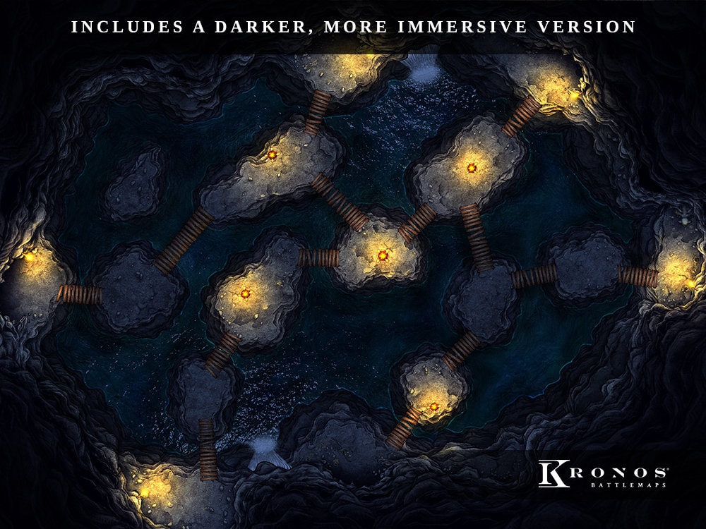 Drowning Cavern Battlemap, Cave, Dnd Battle Map, D&D, Cave, Dungeons and Dragons, 5e, Roll20 ...