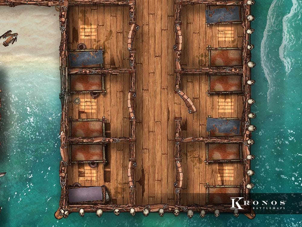 Prison Island Battlemap, Dnd Battle Map, D&D, Battle Map, Dungeons and ...