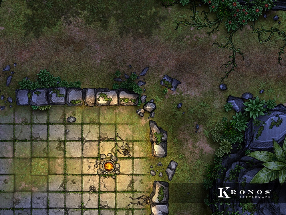 Jungle Ruins Digital Battlemap, + Grid/night Versions Dnd Battle Map ...