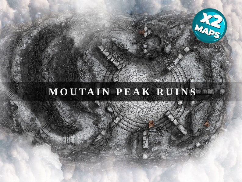 Mountain Peak Ruins Digital Battlemap, + Grid/night Versions Dnd Battle ...