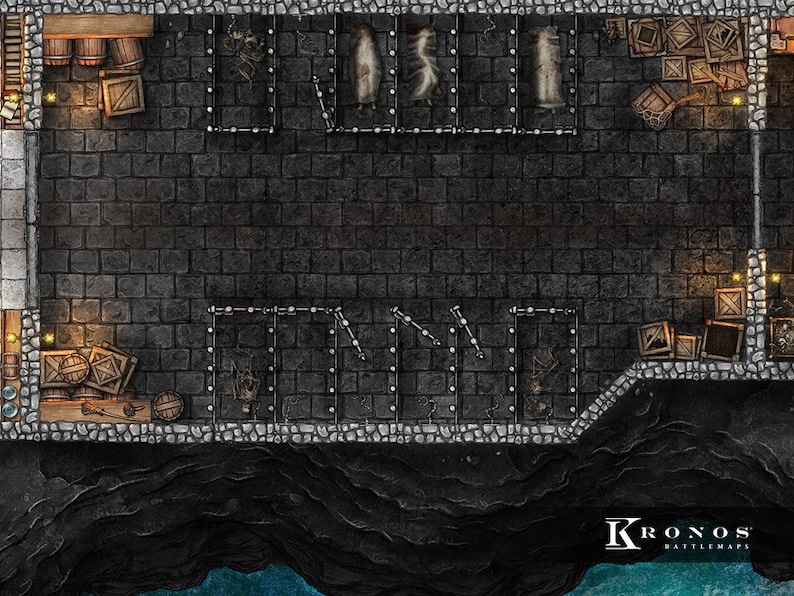 The Prison II Battlemap, Dnd Battle Map, D&D, Battle Map, Dungeons and ...