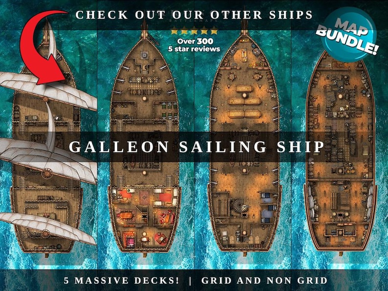 Sailing Ship Battlemap: Multi-deck RPG Map (digital Download) - Etsy