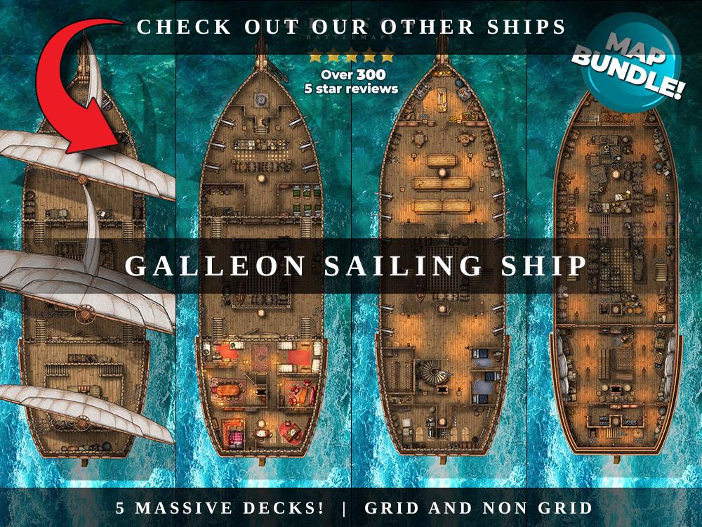 Sailing Ship Battlemap: Multi-deck RPG Map (digital Download) - Etsy