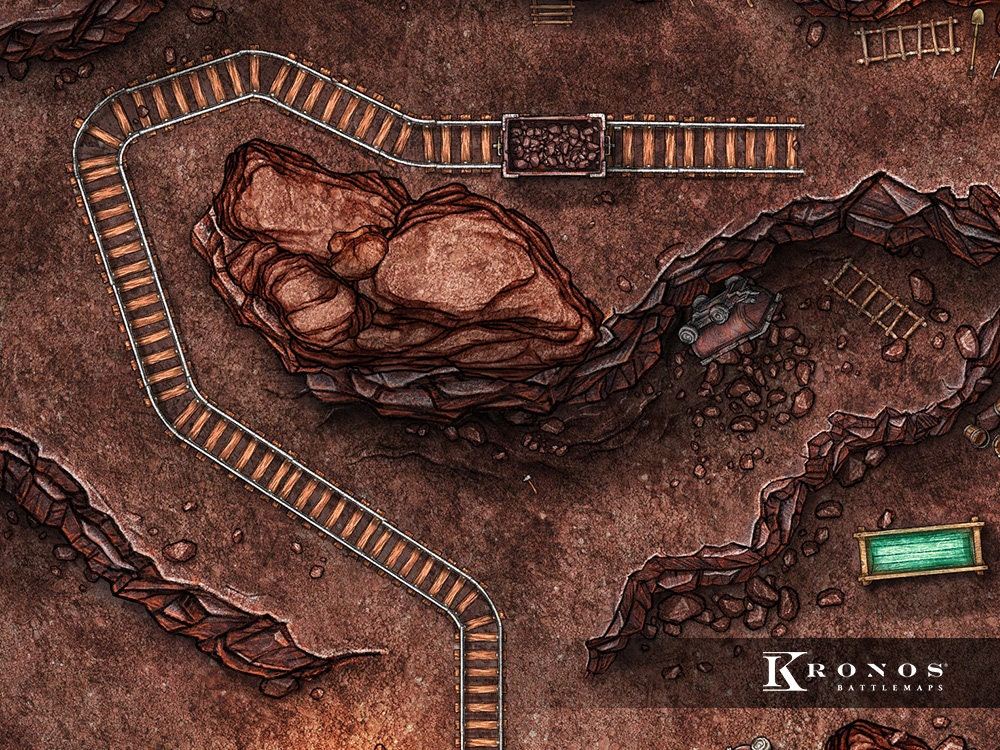 Gold Mine, Digital Battlemap, 4K, Dnd Battle Map, D&D, Dungeons and ...