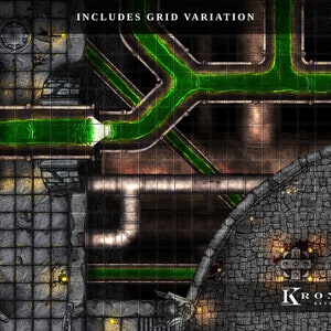 City Sewer Arena Digital Battlemap, Battlemap, Dnd Battle Map, D&D, 5e ...