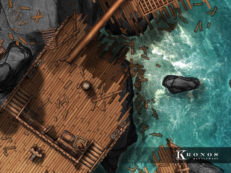 Shipwreck Battlemap: 40x30 Dnd Encounter Map (digital Download) - Etsy