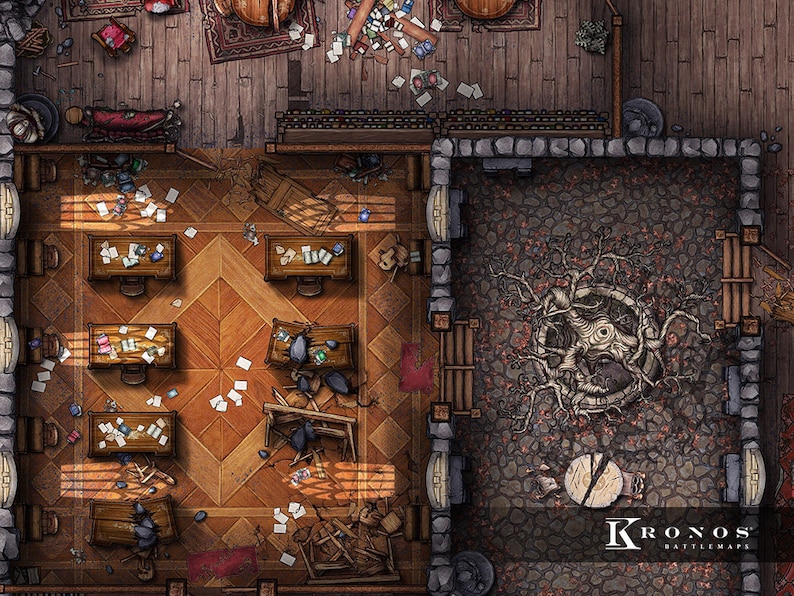 Abandoned Library Ruins Battlemap, 40x30, Dnd Battle Map, D&D, Battle ...