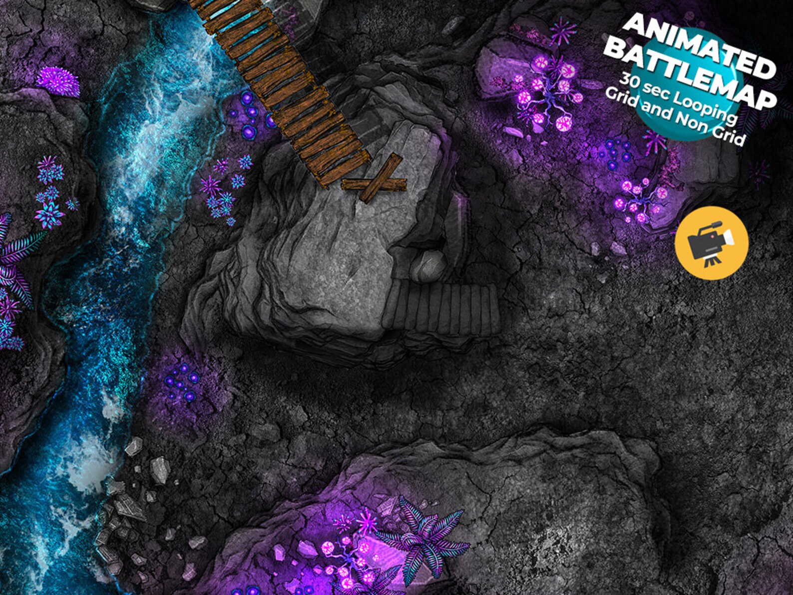 Mapa de batalla animado Underdark River Trident, vídeo, mapa de batalla ...