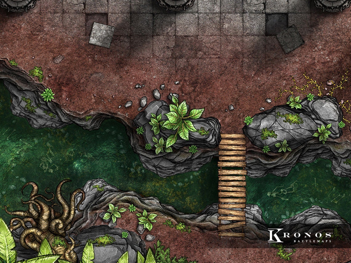 Jungle Ruins II Digital Battlemap, 4k Grid/night Versions Dnd Battle Map, Digital Battle Map, 5e ...