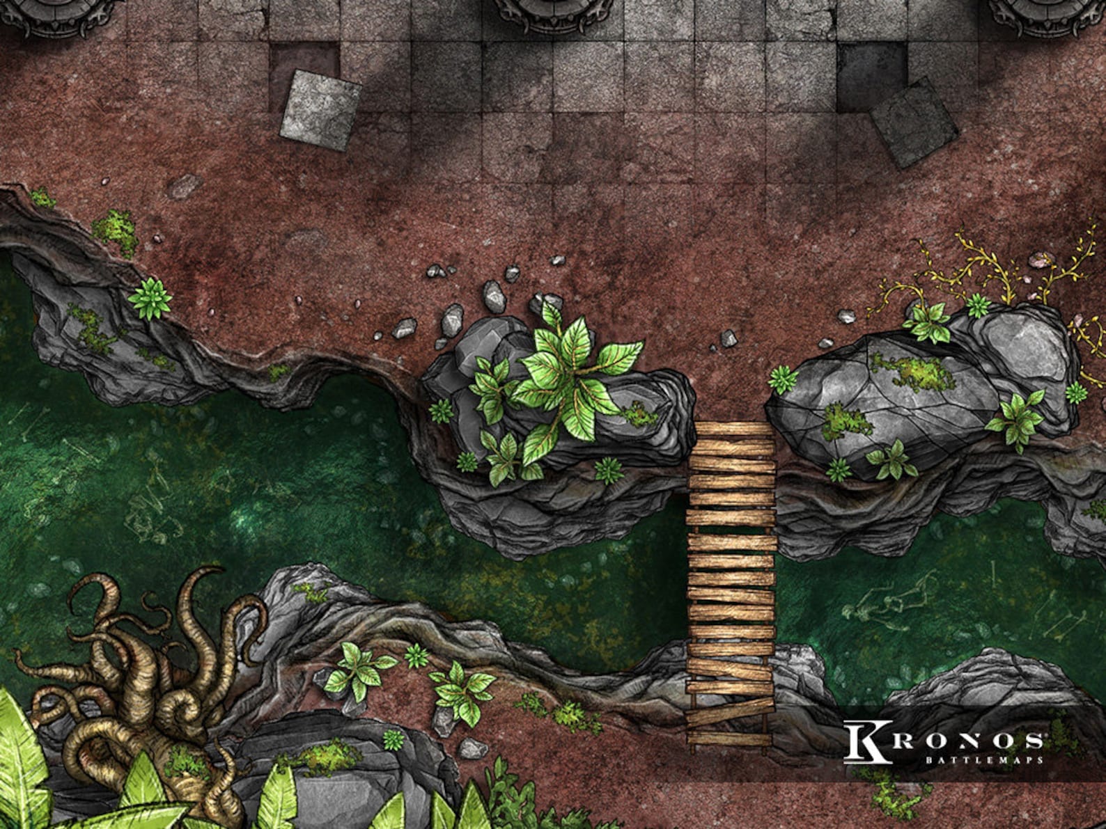 Jungle Ruins II Digital Battlemap, 4k Grid/night Versions Dnd Battle ...