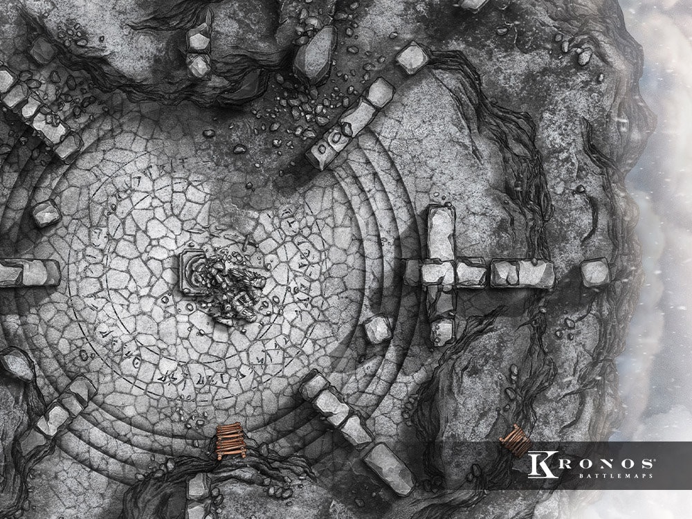 Mountain Peak Ruins Digital Battlemap: Grid & Night Versions (VTT) - Etsy