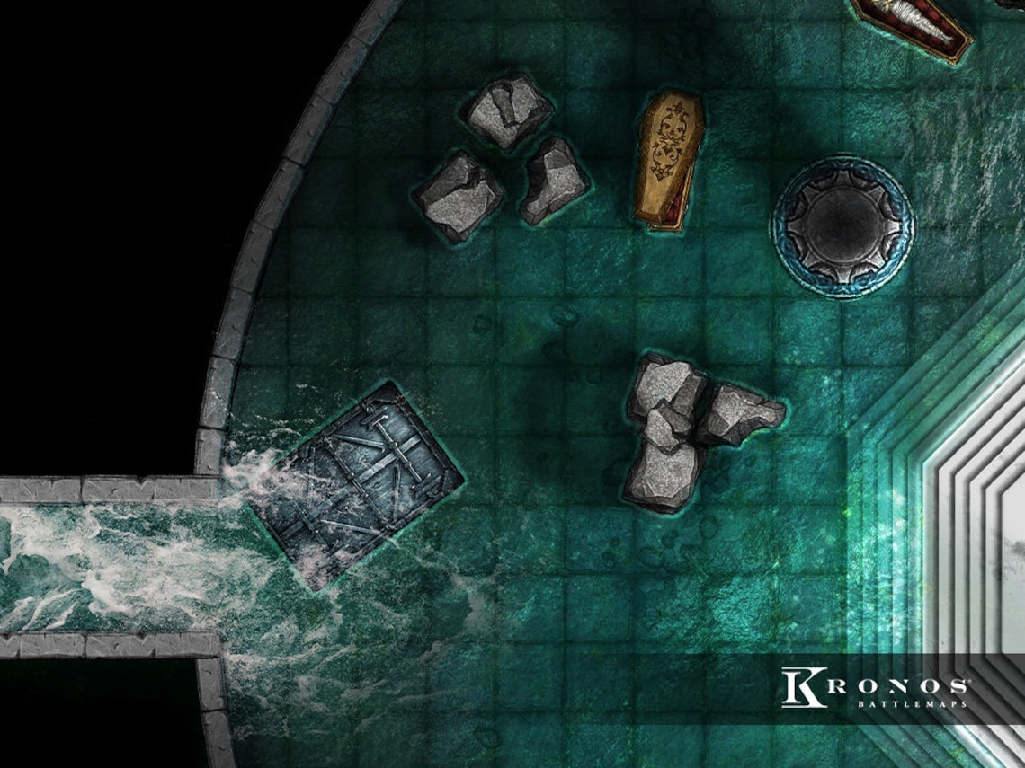 Flooded Crypt Battlemap, Dnd Battle Map, D&D, Battle Map, Dungeons and ...