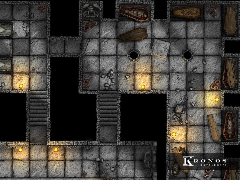 Catacombs Battlemap: 40x30 Dnd Map (digital Download) - Etsy