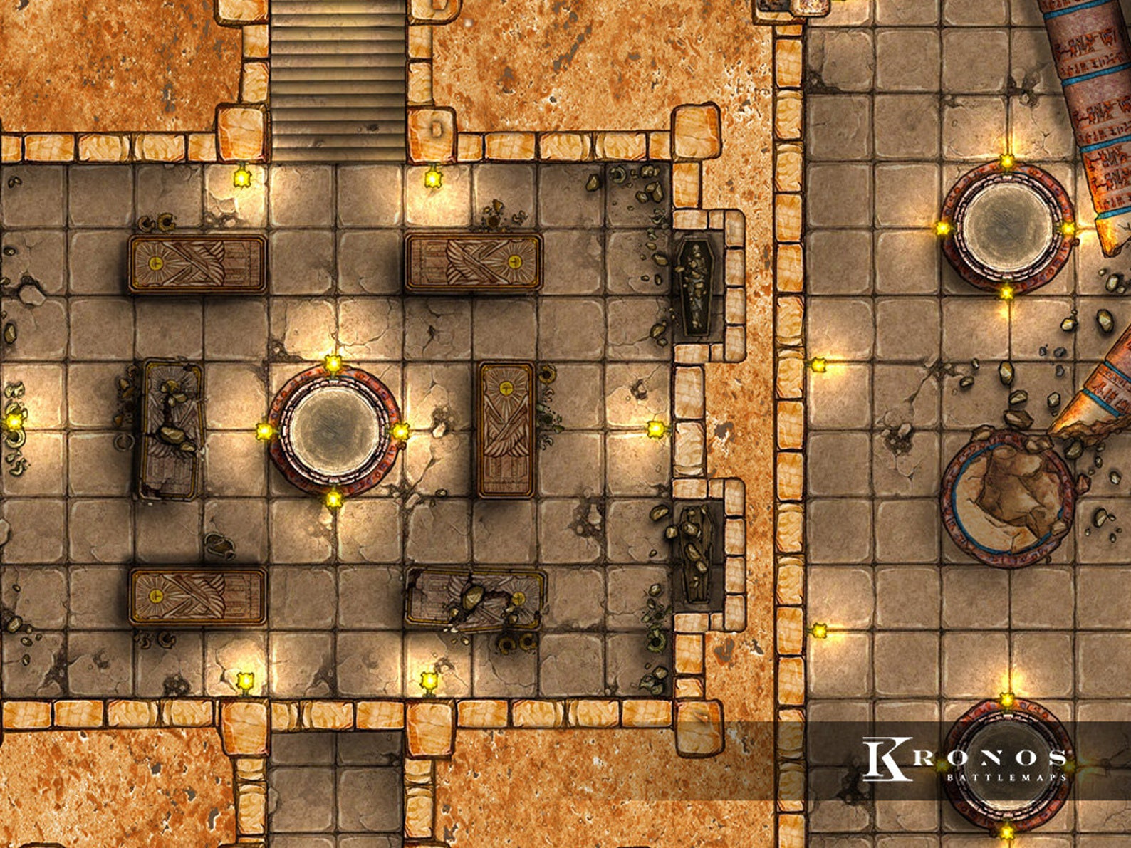 Mummy's Tomb Digital Battlemap: 40x117 Grid Dnd 5e (digital Download ...