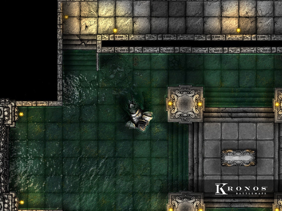 Flooded Crypt Battlemap, Dnd Battle Map, D&D, Battle Map, Dungeons and ...