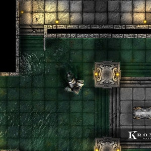Flooded Crypt Battlemap, Dnd Battle Map, D&D, Battle Map, Dungeons and ...