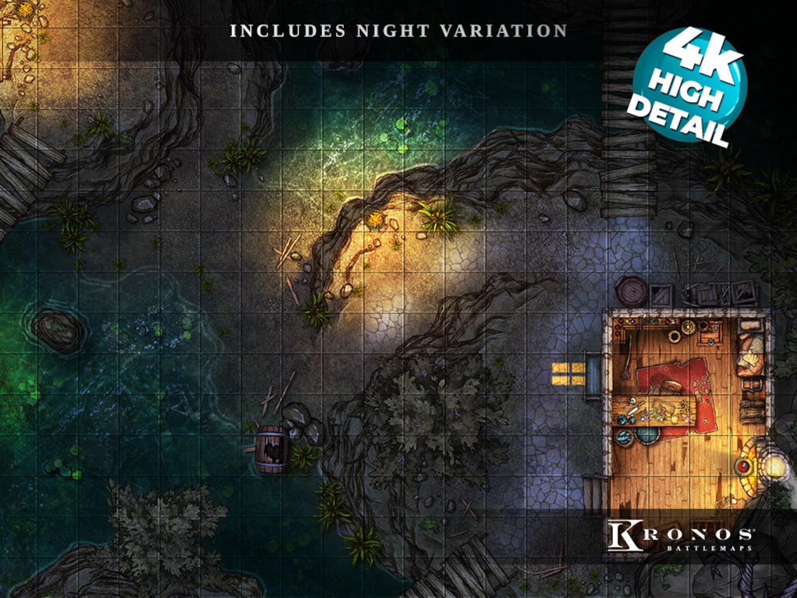 Witches Swamp Battlemap: 4K High Detail Dnd Map (digital Map) - Etsy