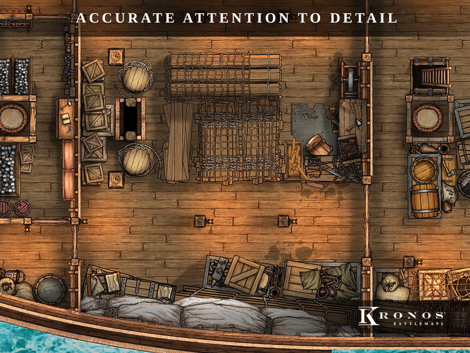 Galleon Ship Battlemap: D&D 5e, Multi-deck Sailing Ship (digital Map ...