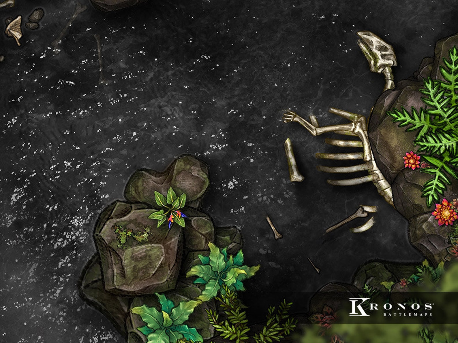 Jungle Tar Pit Digital Battlemap, Grid/night Versions Dnd Battle Map ...