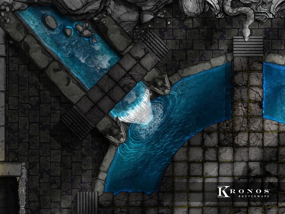 Water Temple Battlemap, Dnd Battle Map, Battle Map, Dungeons and ...