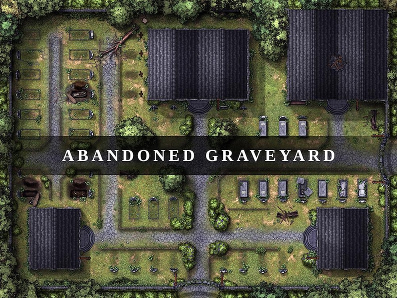 Abandoned Graveyard, Digital Battlemap, 4k, D&D, Battle Map, Dungeons ...