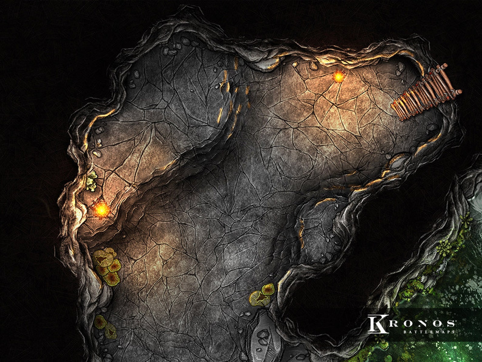 Witches Lair Battlemap: 4k Gridded Cave for Dnd (digital Map) - Etsy