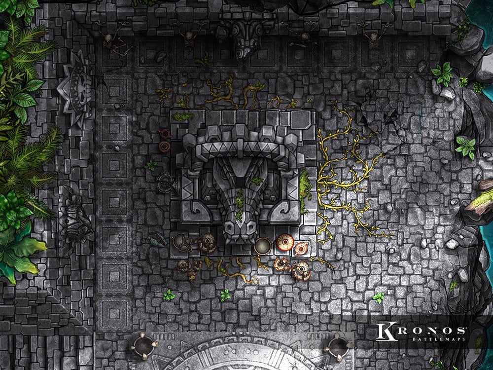 Jungle Temple Ruins Battlemap, Dnd Battle Map, Battle Map, Dungeons and Dragons, 5e, Roll20 ...