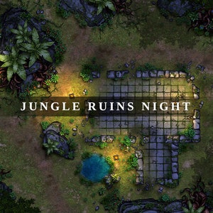 Jungle Ruins Digital Battlemap, + Grid/night Versions Dnd Battle Map ...