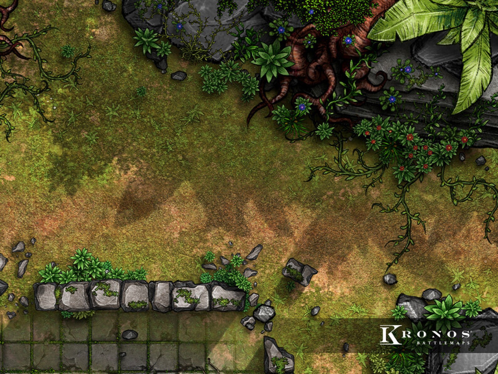 Jungle Ruins Digital Battlemap, Grid/night Versions Dnd Battle Map ...