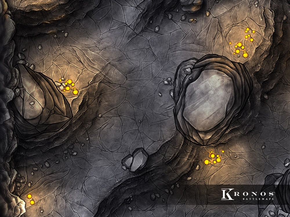Golden Caves 4k Digital Battlemap, 20x20, Battlemap, Dnd Battle Map, D ...