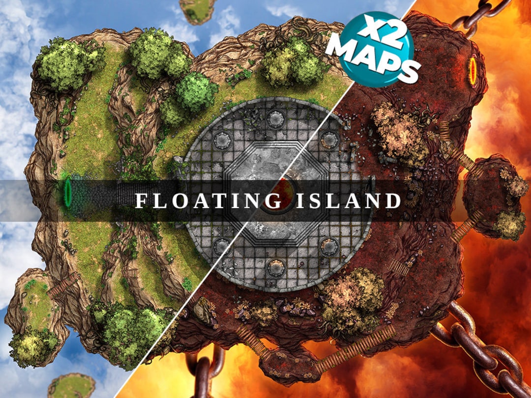 Floating Island + Avernus Digital Battlemap, Dnd Battle Map, Digital Battle Map, 5e, Roll20 ...