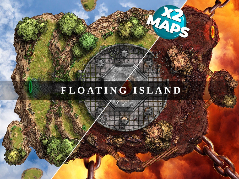 Floating Island + Avernus Digital Battlemap, Dnd Battle Map, Digital ...