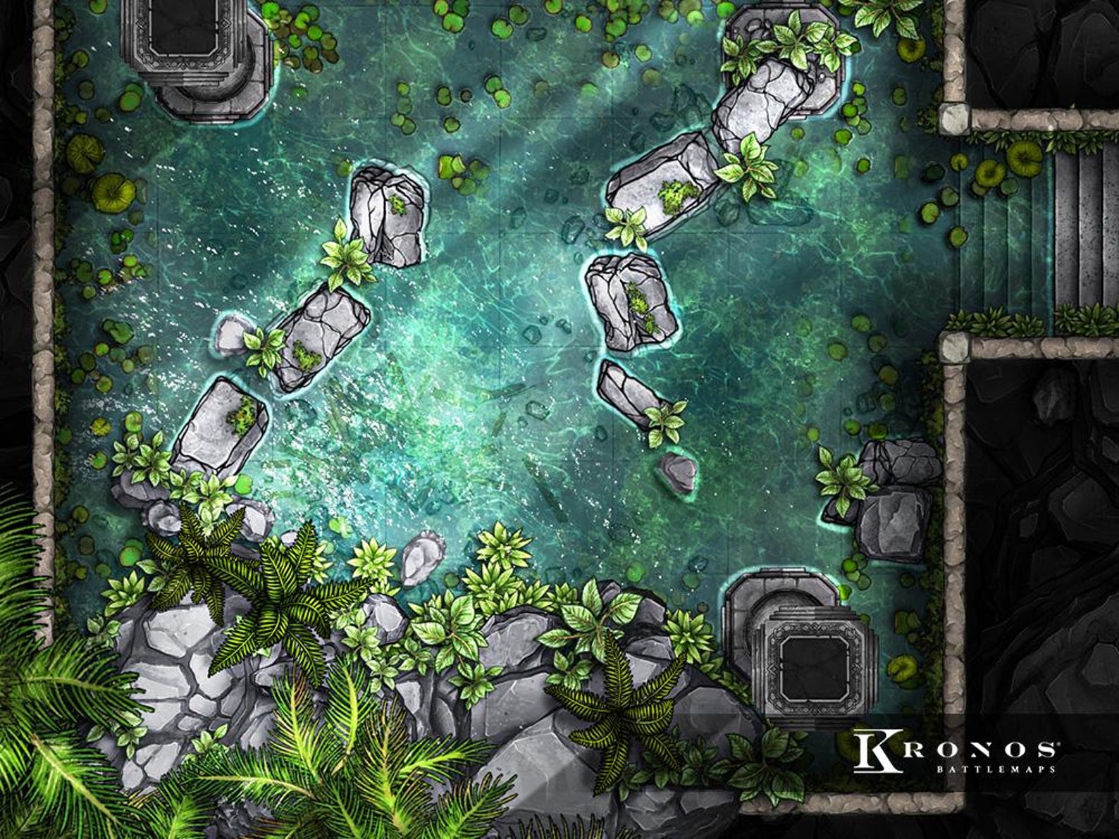 Abandoned Jungle Temple Digital Battlemap, Dnd Battle Map, Digital Battle Map, 5e, Roll20 ...