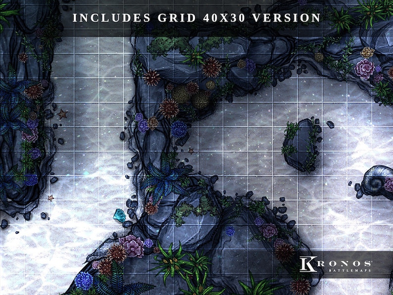Underwater Caves Battlemap: 40x30 Dnd Map (digital Download) - Etsy