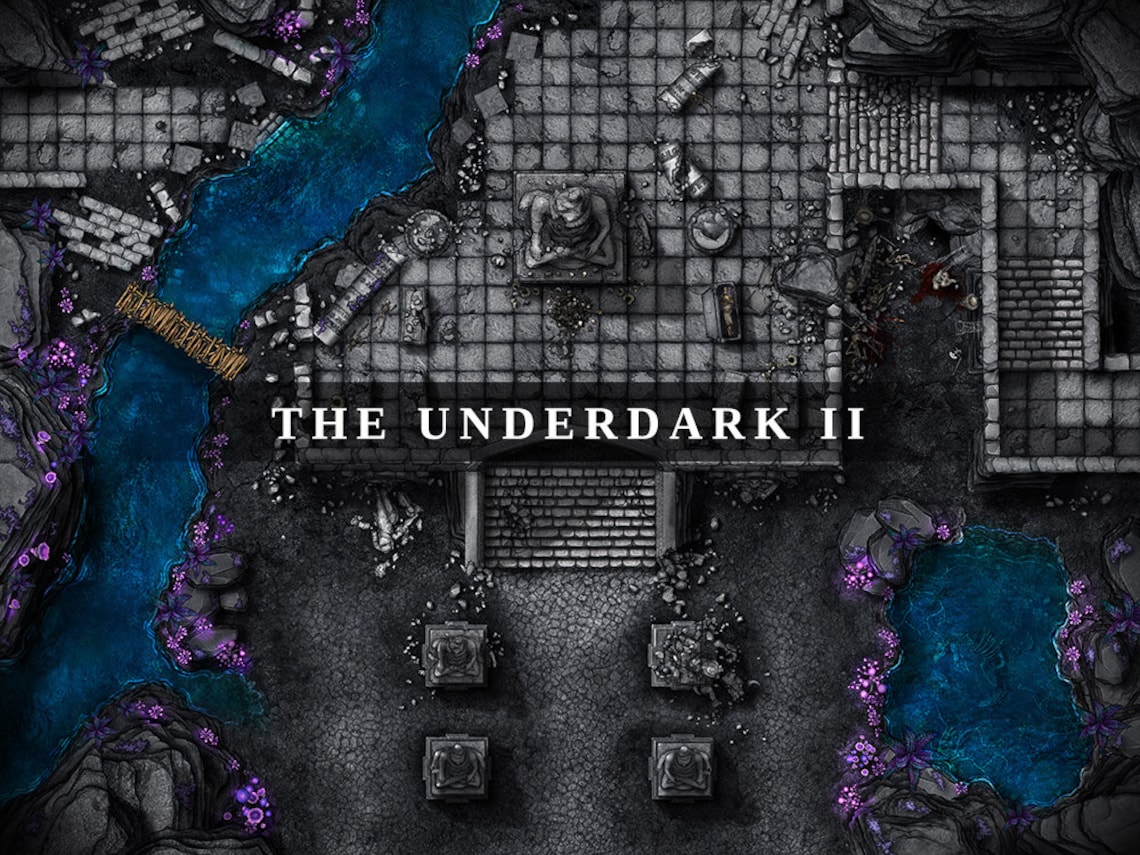 Underdark Ruins Battlemap, Dnd Battle Map, D&D, Battle Map, Dungeons and Dragons, 5e, Roll20 ...