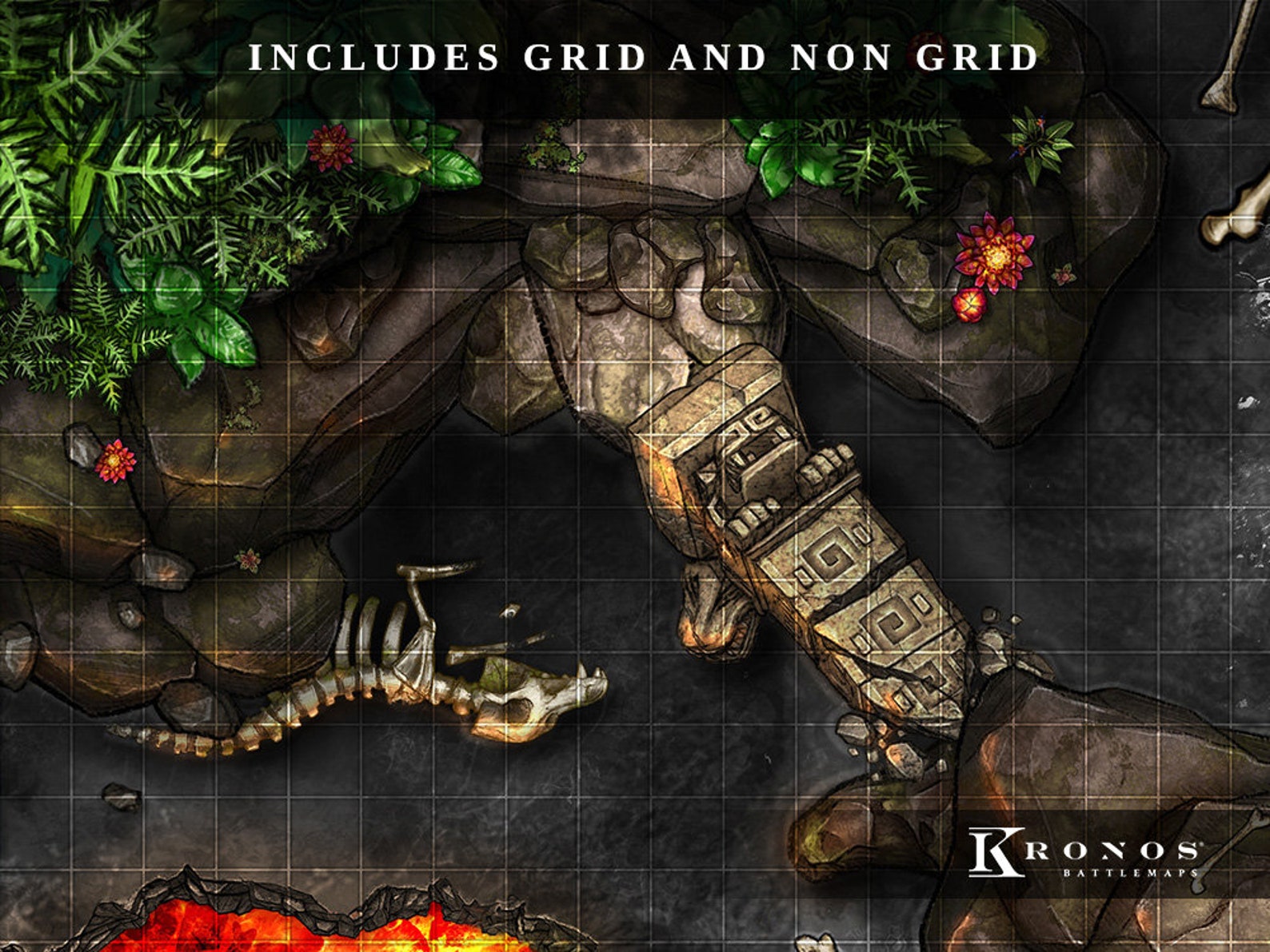 Jungle Tar Pit Digital Battlemap, Grid/night Versions Dnd Battle Map ...