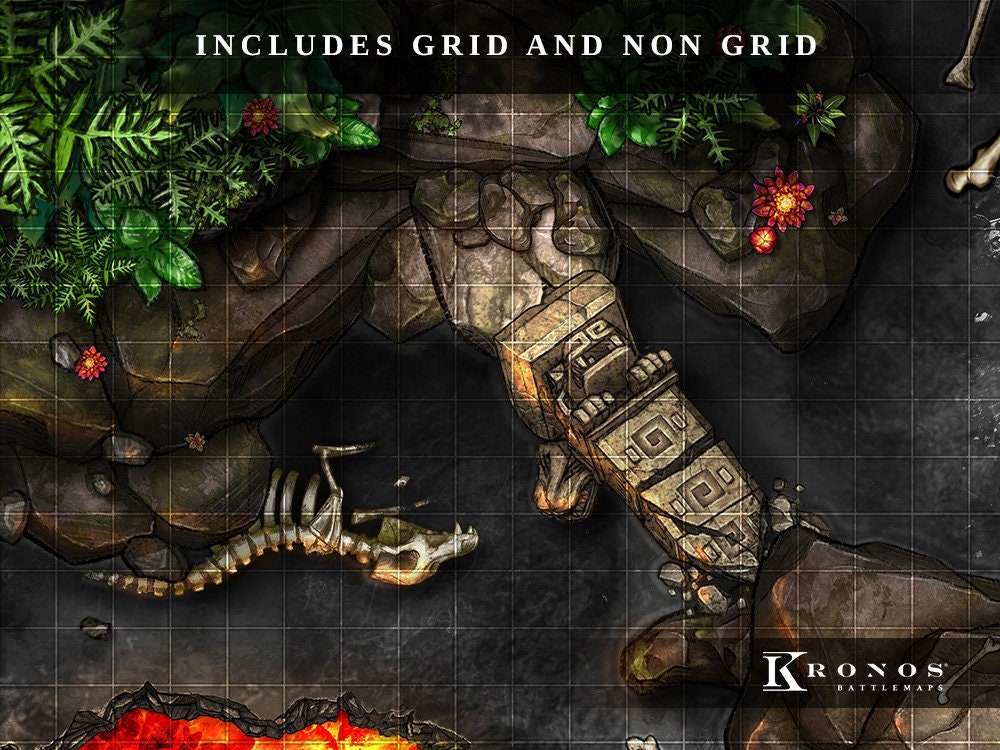 Jungle Tar Pit Digital Battlemap Gridnight Versions Dnd Battle Map Digital Battle Map 5e