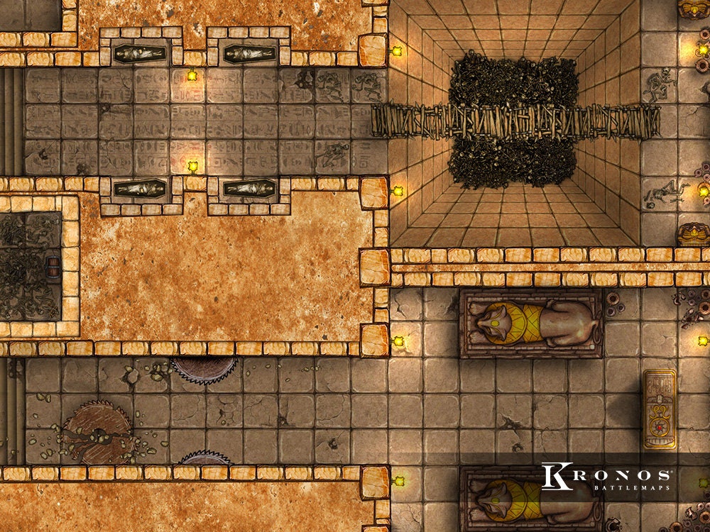 The Mummy's Tomb - Digital Battlemap, Dnd Battle Map, Digital Battle ...