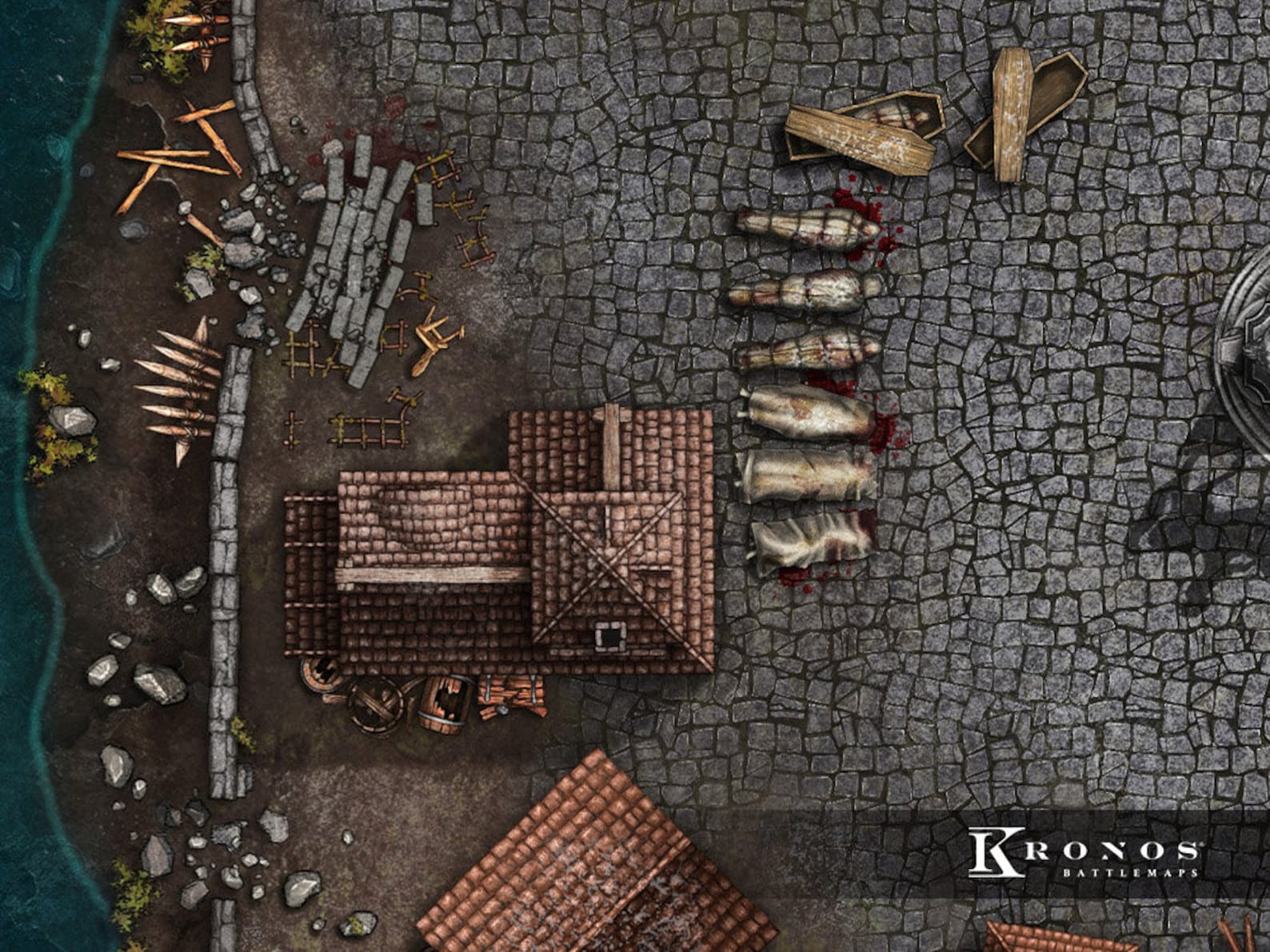 Abandoned Village Battlemap: Flooded Town, RPG Map (digital Download ...