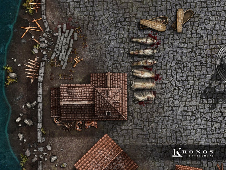 Abandoned Village Battlemap: Flooded Town, RPG Map (digital Download ...