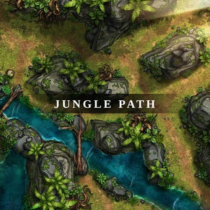 X2 Jungle Temple & Jungle Path Digital Battlemap, Dnd Battle Map ...