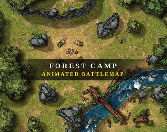 Forest Road Encounter, Dnd Battle Map, D&D, Battlemap, Dungeons and Dragons, 5e, Roll20, Fantasy ...
