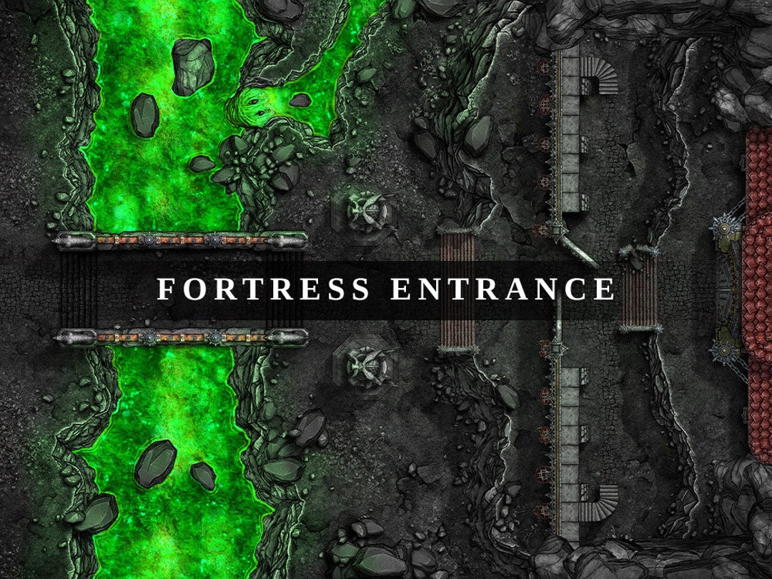 Fortress Entrance Battlemap, Dnd Battle Map, D&D, Battle Map, Dungeons ...